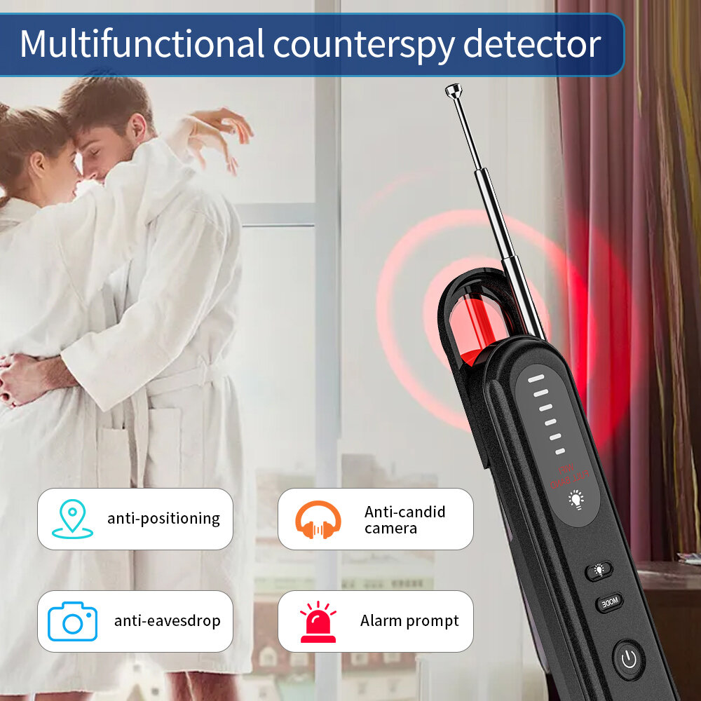 Мини беспроводной детектор камеры RF детектор GPS трекер 6-уровневая регулировка чувствительности звуковой сигнал встроенный аккумулятор инфракрасный искатель камеры для офиса отеля ванной комнаты автомобиля путешествия