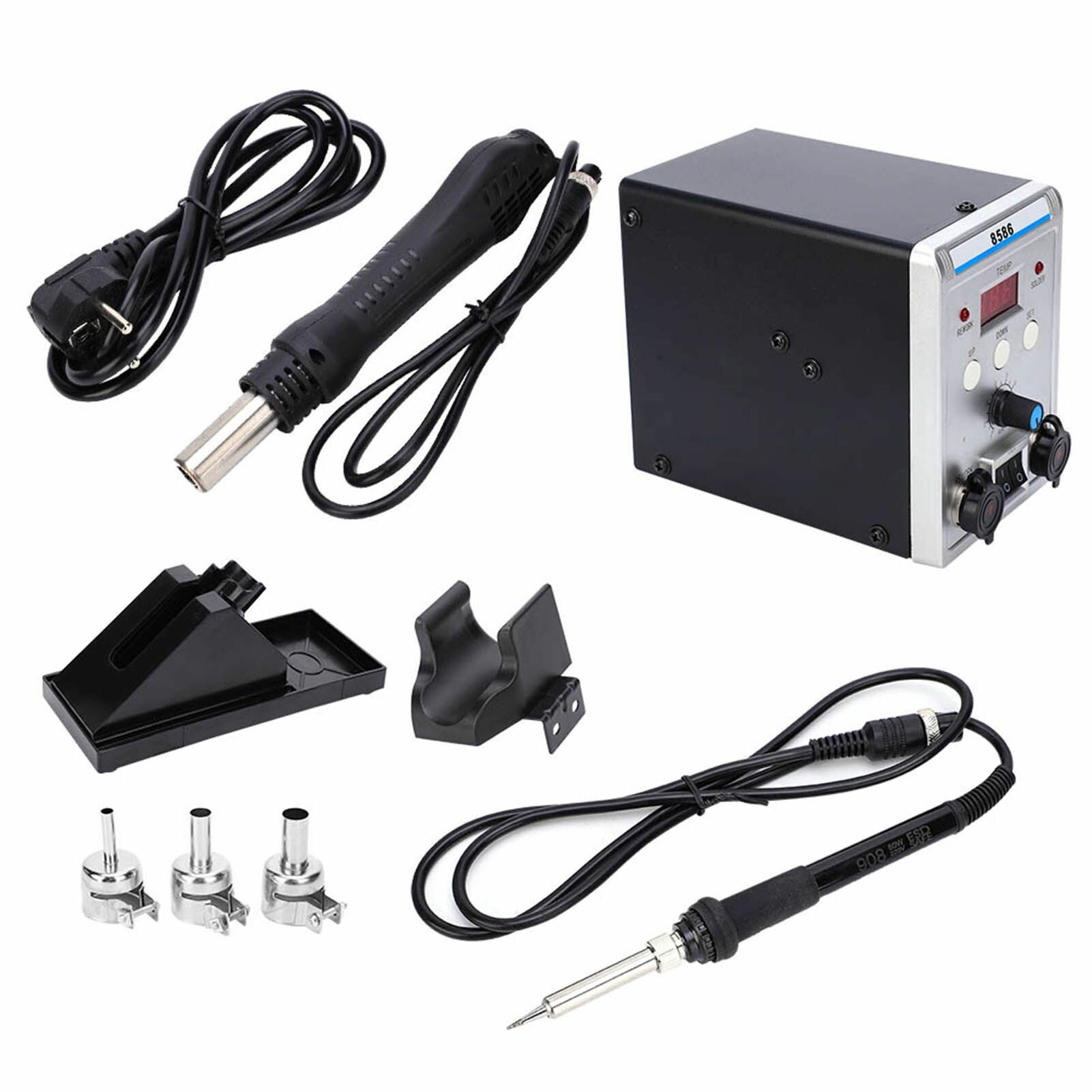 Паяльная станция Rework Hot Air Gun 8586, цифровой дисплей, регулируемая температура, 700 Вт