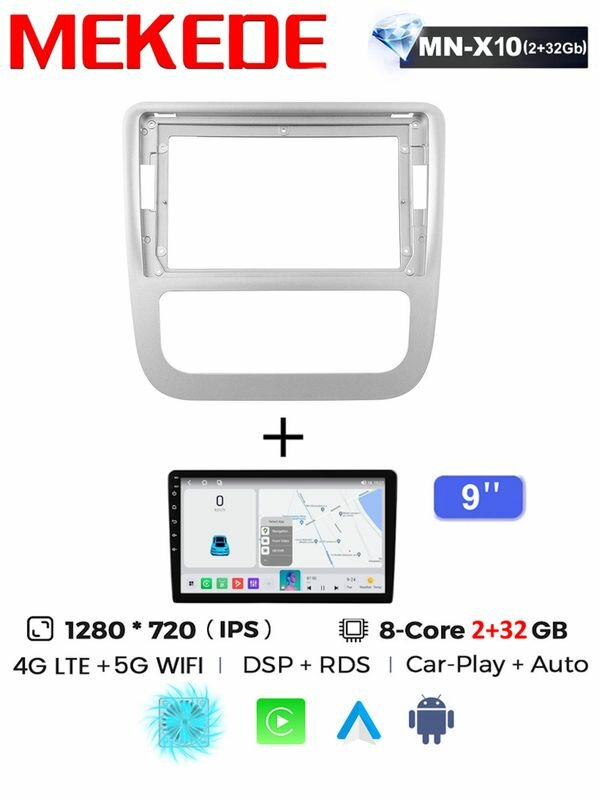 Магнитола 9" Mekede MN X10 Pro 2/32 Gb Volkswagen Scirocco 3 Mk3 2008-2014 F3 carplay