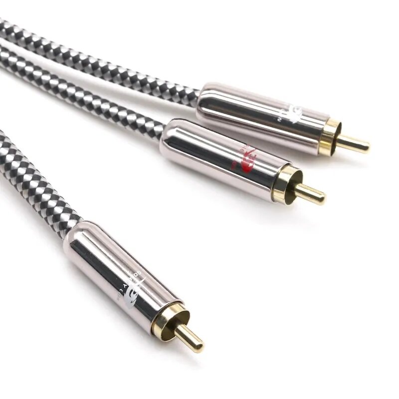 Hi-Fi 1 RCA на 2 RCA Мужской аудиокабель для усилителя сабвуфера DVD ТВ Домашний кинотеатр Стереосистема Динамик Y-образный разветвитель Экранированные шнуры