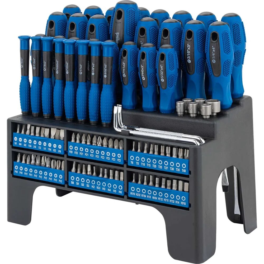 Набор отверток и бит Scheppach 1/4 Sch-10100, рукоять из двухкомпонентного материала, намагниченный CrV‑наконечник