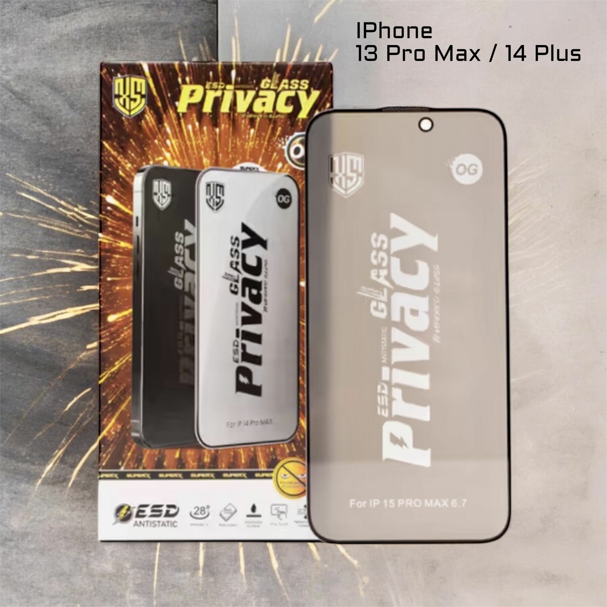 Защитные стекла на телефон IPhone OG Glass антишпион 10 штук