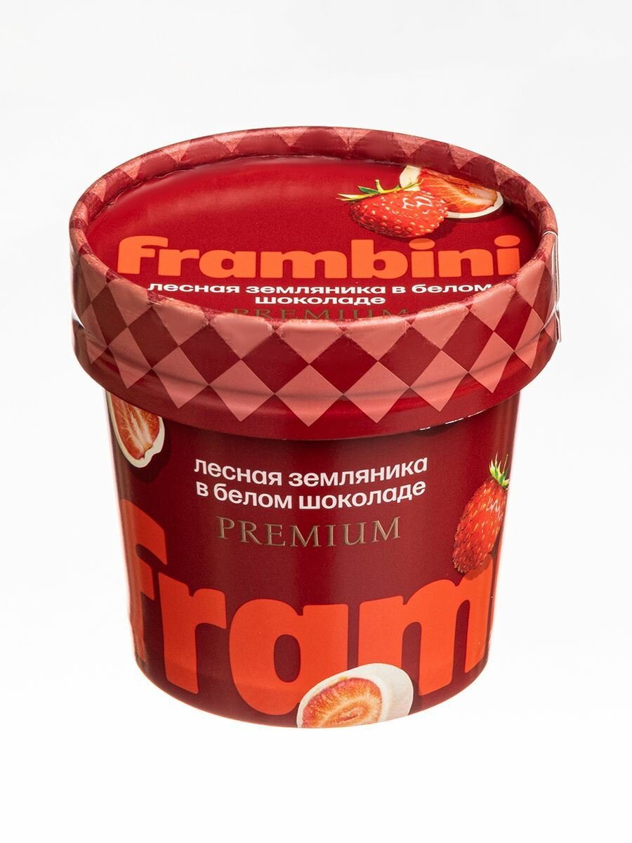 Земляника лесная в белом шоколаде быстрозамороженная, Frambini, 60 г.