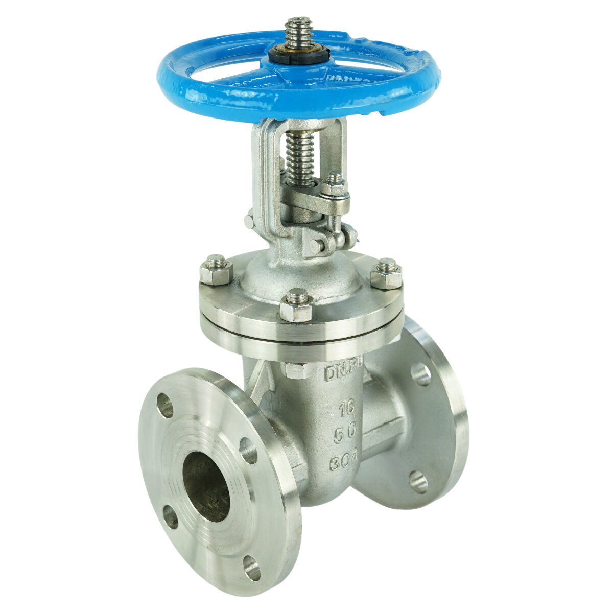 Задвижка клиновая 30нж41нж DN.ru 304-304-M-2W-F-S Ду100 Ру16 фланцевая, корпус - нержавеющая сталь 304, материал клина - нержавеющая сталь 304, уплотнение - металл, со штурвалом GAIR