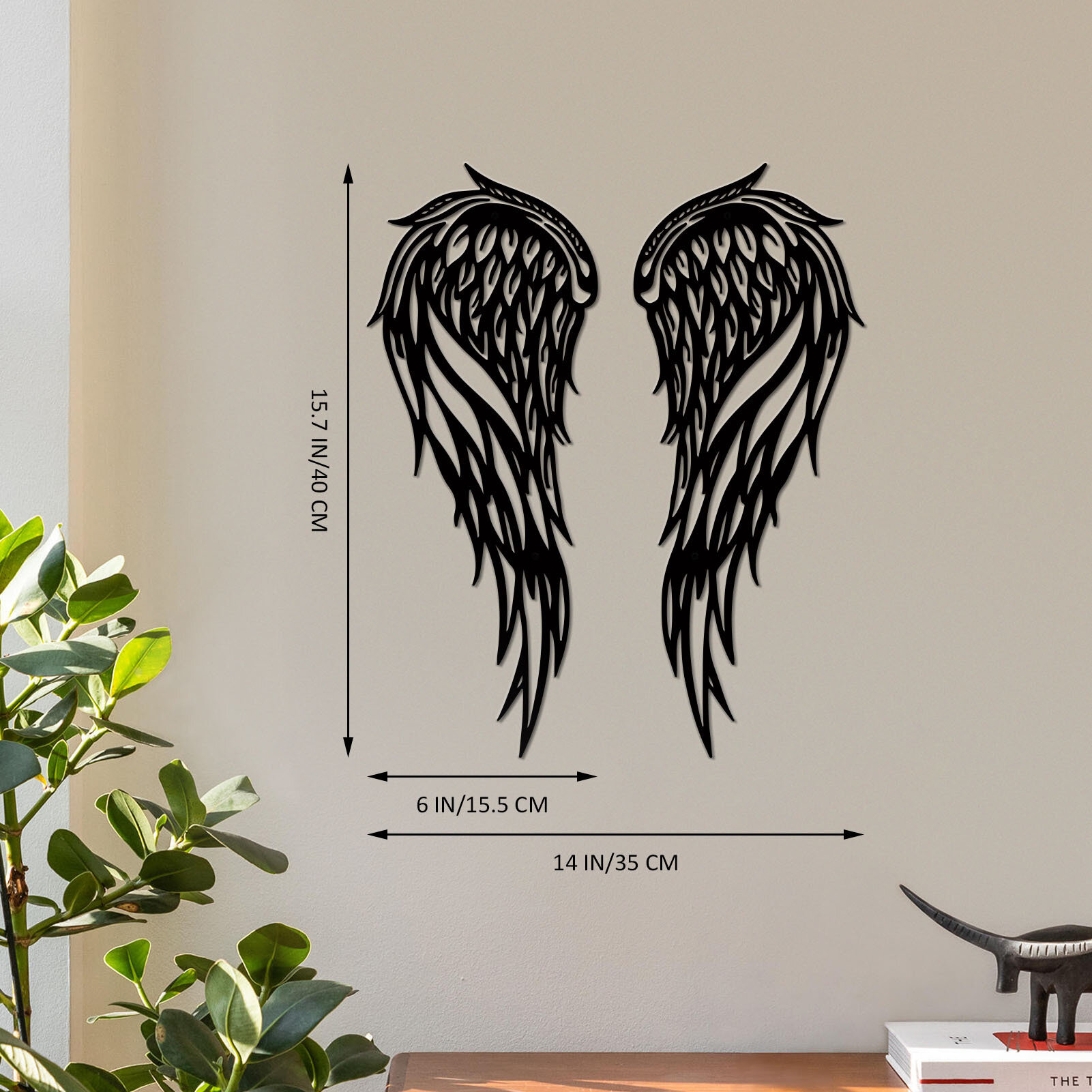 Ангельские крылья домашний орнамент с металлической резкой стены декоративные линии настенный настенный орнамент для