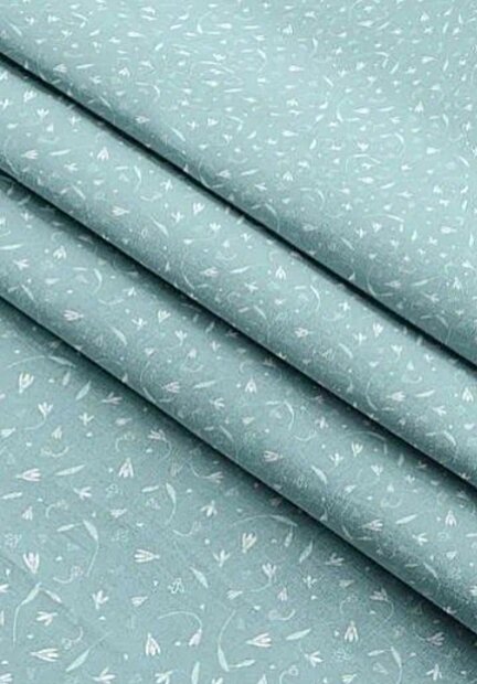 Ситец Крокус на мятном, ширина 80 см, хлопок 100%, отрез 80х100 см