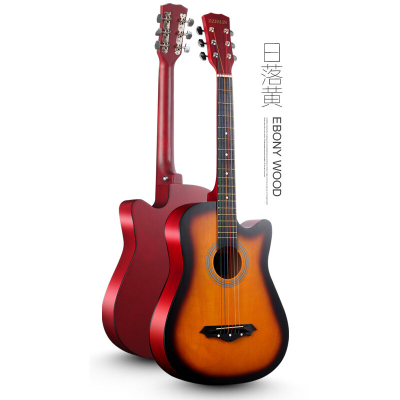 2026 One Piece Дропшиппинг 38inch Народная гитара для студентов, начинающих, деревянная гитара, инструмент для начинающих, практика, кросс-бордерная гитара