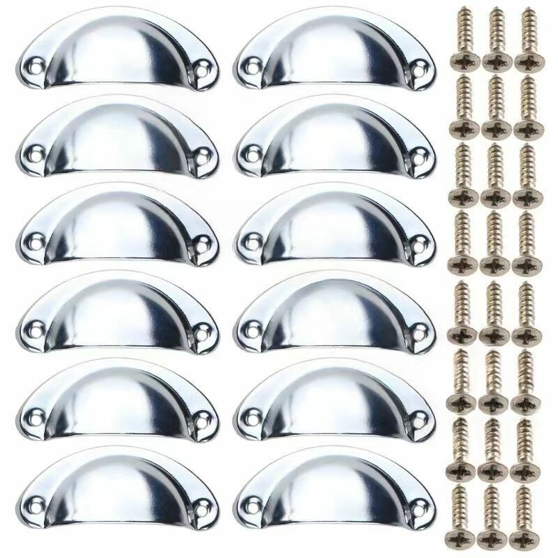 12 шт. Выдвижные ручки для чашек в виде ракушек, Винтажные, для выдвижного ящика шкафа