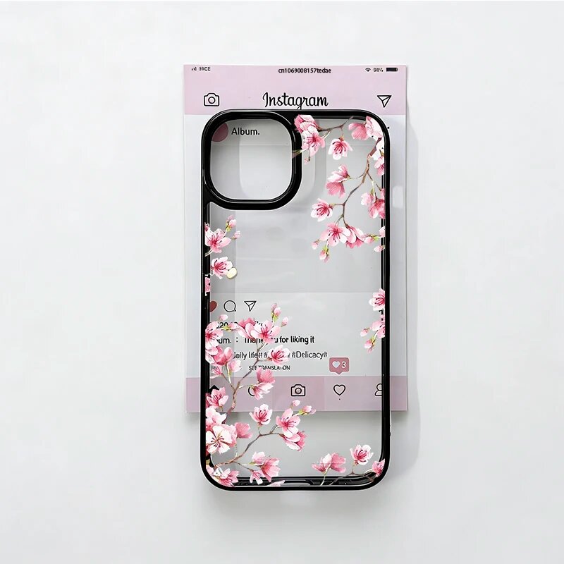 Розовый чехол с красивым цветком для iPhone 17AIR 11 12 13 14 15 16 17 iPhone17 Про Макс, style 1