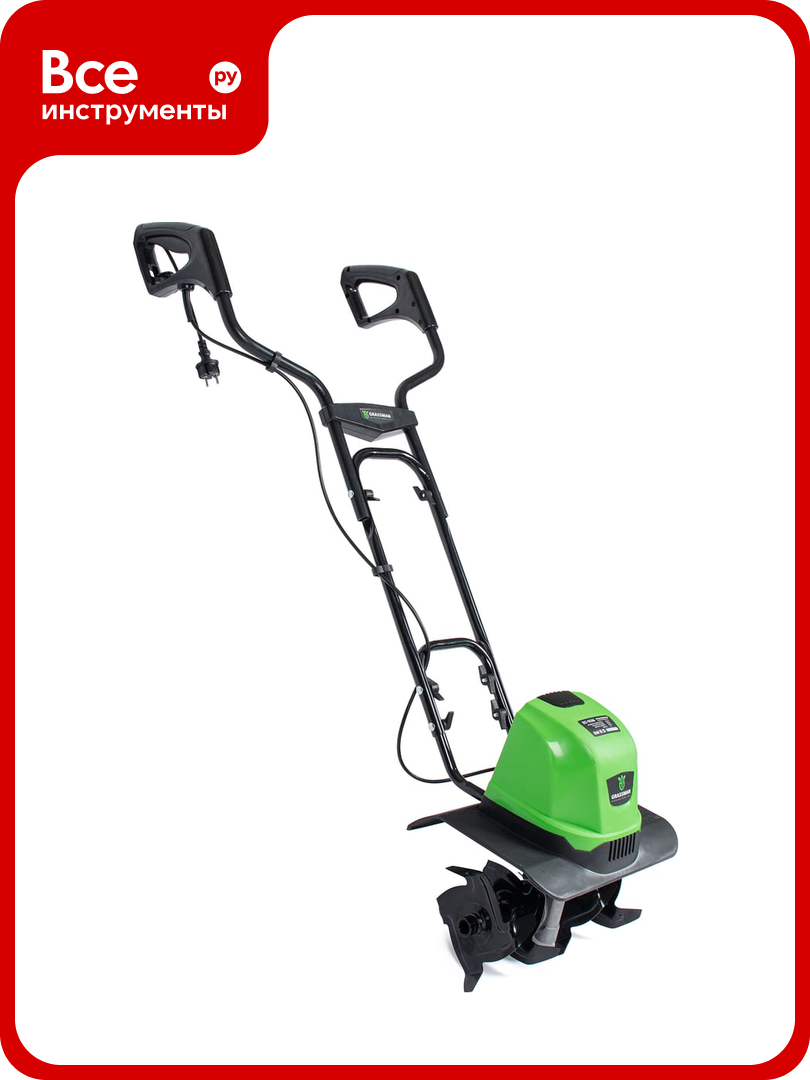 Культиватор электрический Grassman EC 1036 мощность 1000 Вт, ширина обработки 360 мм 020307, 1 кВ, легкий