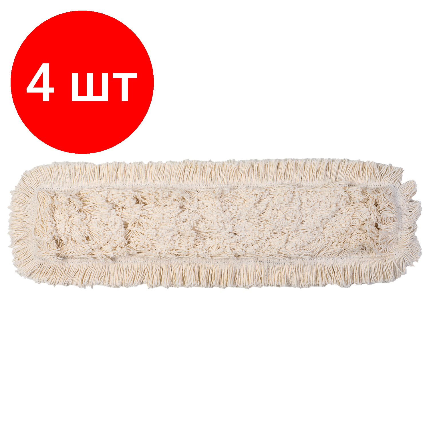 Комплект 4 шт, Насадка МОП плоская 60 см для швабры-рамки, карманы, хлопок, VILEDA "ДастМоп", 118102