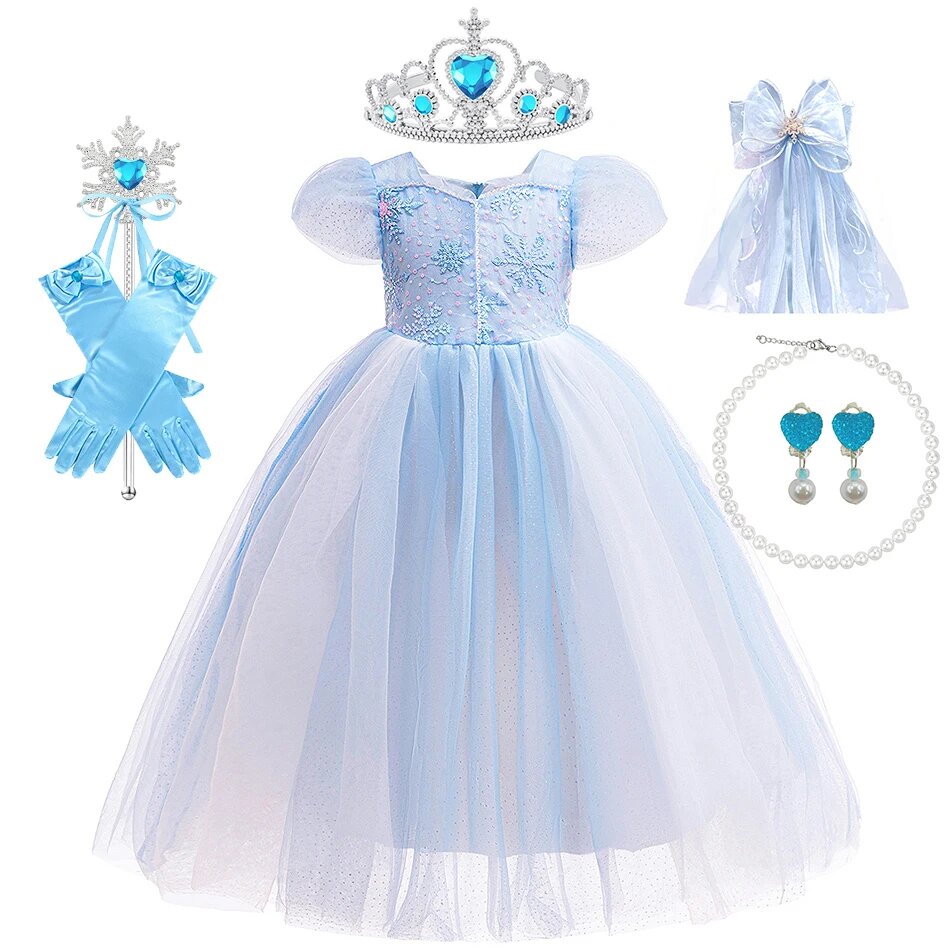 Платье принцессы Эльзы для девочки 100см, Dress Sets 1