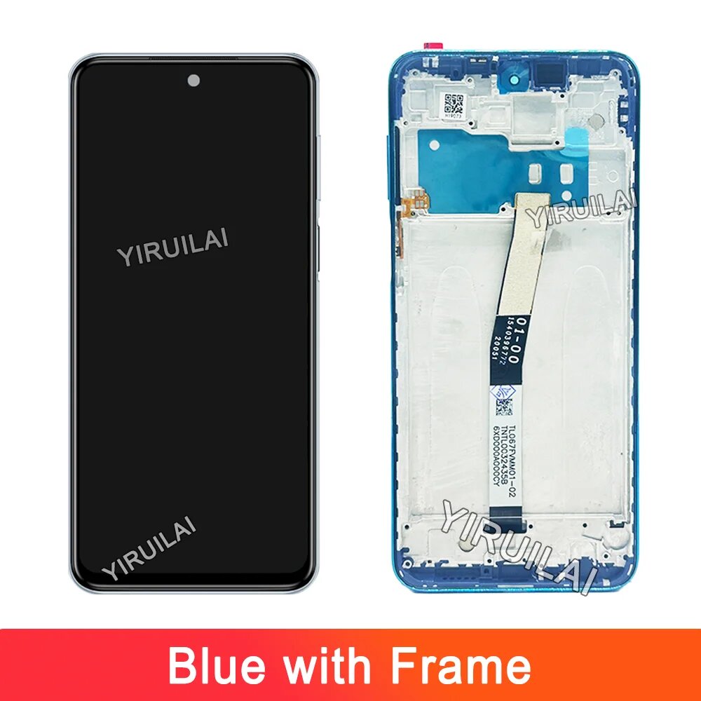 6,67 "для Xiaomi Redmi Note 9 Pro M2003J6B2G ЖК-дисплей с сенсорным экраном и рамкой Blue With Frame