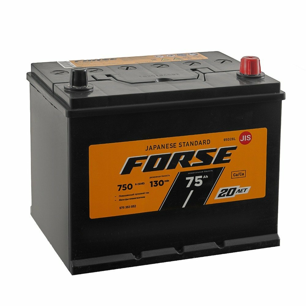 Аккумулятор FORSE ASIA 75 Ач 750А О/П 575353052 (95D26L)