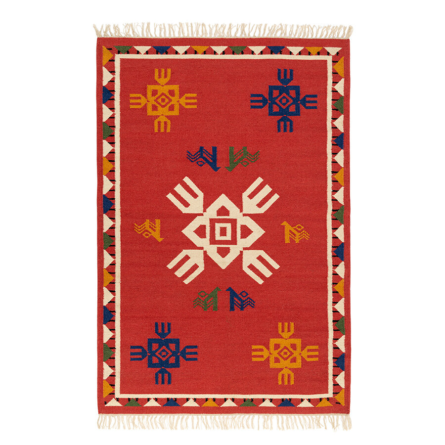 Ковер 160х230 см из шерсти по мотивам чувашских орнаментов прямоугольный Cultural Heritage Tkano TK24-DR0015