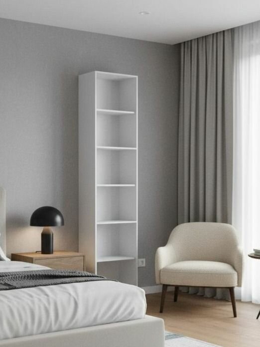 Шкаф ARNIKA Мадрид, торцевой, ЛДСП, современный дизайн, белый, 25 см