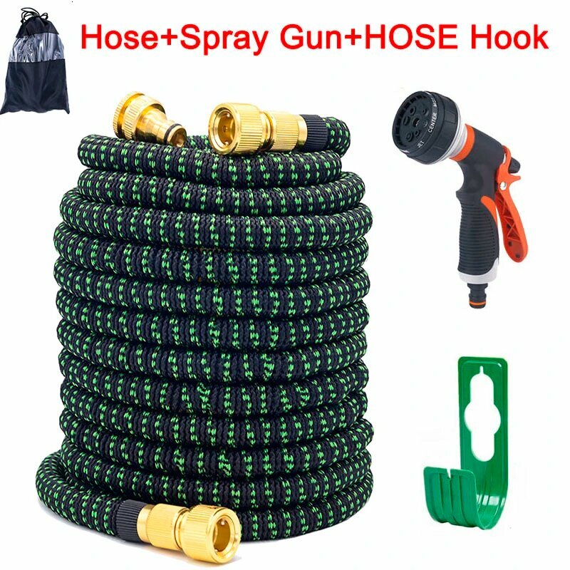 JOEKOL Расширяющийся садовый шланг 25фт EU Version, Hose with Spray Gun2, 100FT