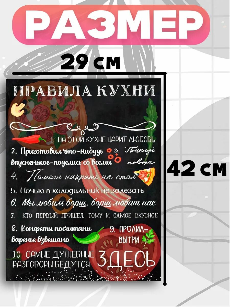 Постер на стену Правила дома, , плакат 1шт, А3 размер. — фото 1
