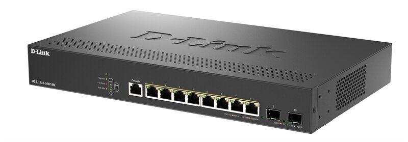 Коммутатор D-Link DGS-1210-10XP/ME/C1A (L2) 8x1Gbит/с 2SFP+ 8PoE+ 240W управляемый