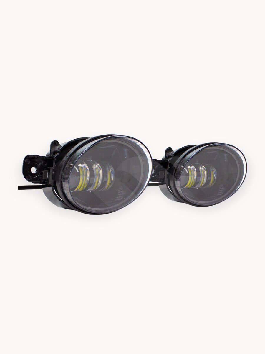 Противотуманные фары ПТФ светодиодные, 30W 3 линзы для Nissan X-Trail, Teana, Qashqai, Almera, комплект 2 шт.