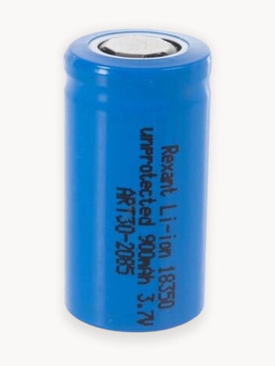 Аккумулятор Li-Ion 18350 900мАч Rexant 30-2085 unprotected 3.7В