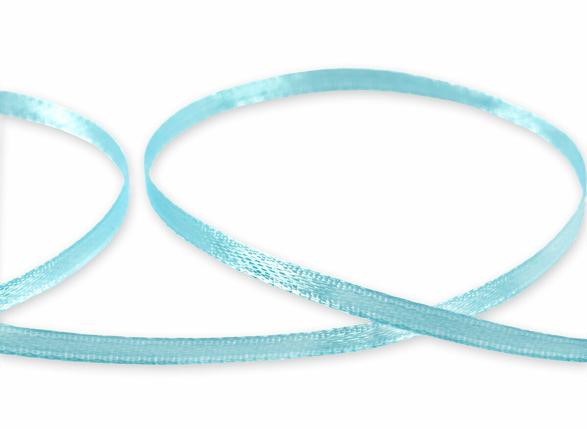 Лента атласная 3 мм (1/8 ") Gamma AL-3P двухстор. 91.4 м №129 голубой