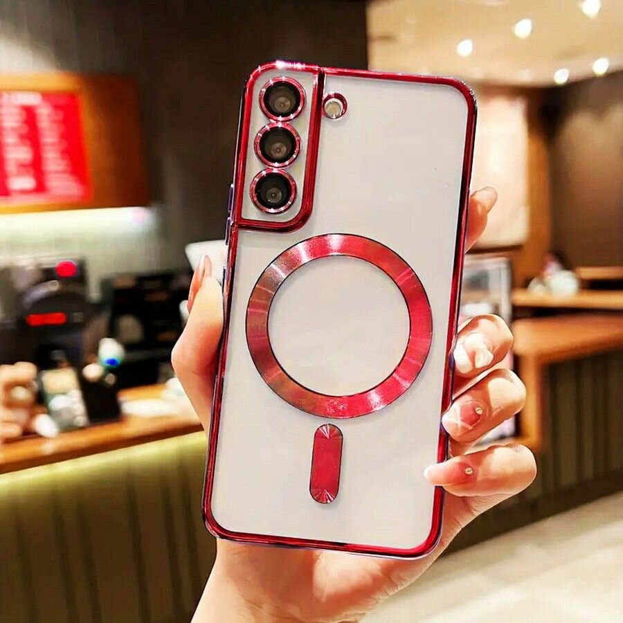 Силиконовая накладка с Magsafe Magnetic для Samsung S23 красный