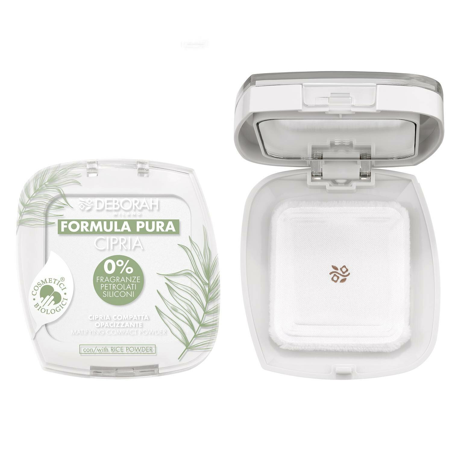 Пудра для лица DEBORAH Milano матирующая FORMULA PURA MATIFYING COMPACT POWDER, тон 04