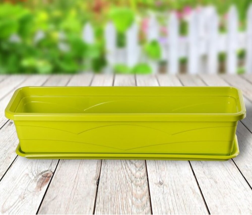 Ящик балконный с поддоном 60см фисташ./10 ДЖ