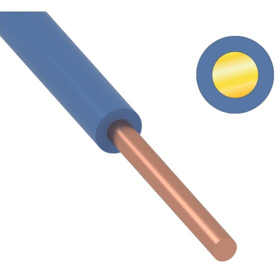 Провод Ккз ПуВ (ПВ-1) 16,0 кв. мм, 200 метров, медный, ГОСТ, синий, 01-8608-2