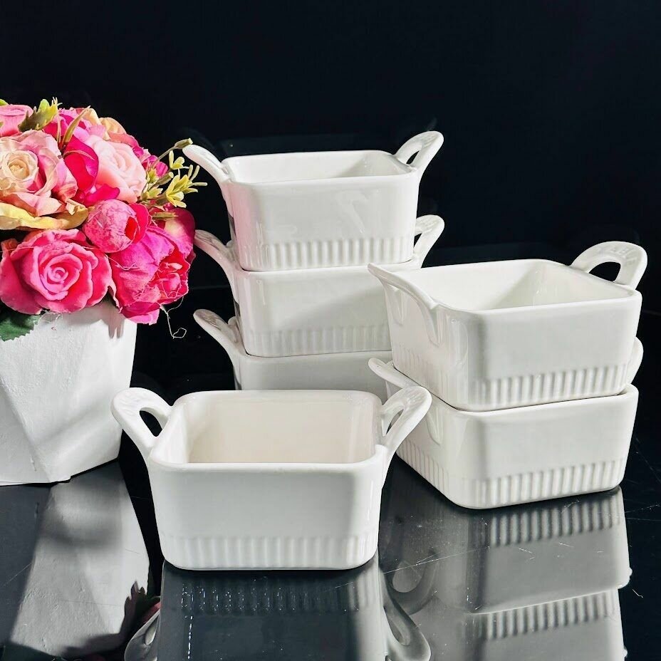 Набор из 6 квадратных салатников 13см