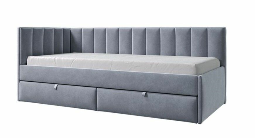 Диван-кровать Владимирская мебельная фабрика "Оксфорд", серый, угловой, 90 см x 200 см