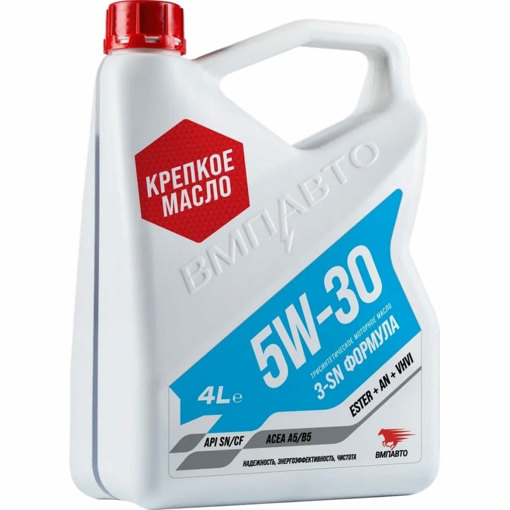 Моторное масло ВМПАВТО 3-SN 5w30 A5/B5, SN/CF, канистра, 4, 4 л 9215, Первое, Межсервисный