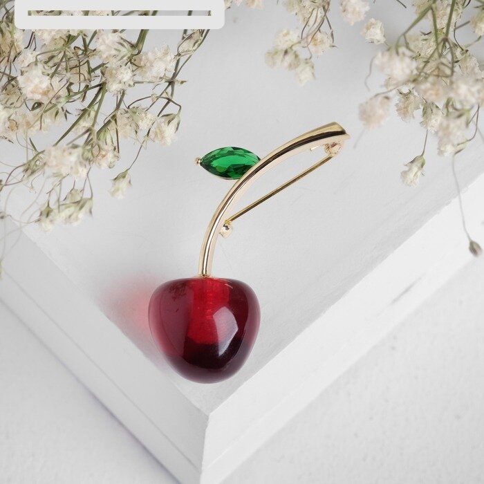 Брошь, пластик, стекло