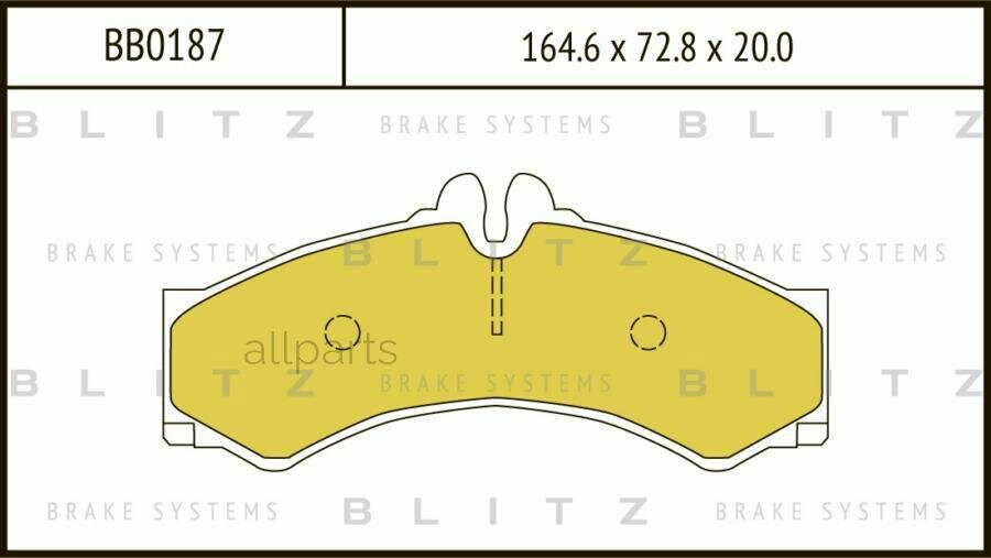 BLITZ BB0187 колодки тормозные дисковые передние MERCEDES SPRINTER 2-T, 3-T, 4-T 1, 95- VW LT 28-35 II 5, 96-