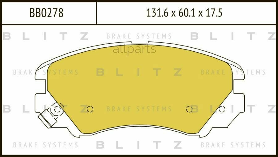 BLITZ BB0278 Колодки тормозные дисковые передние