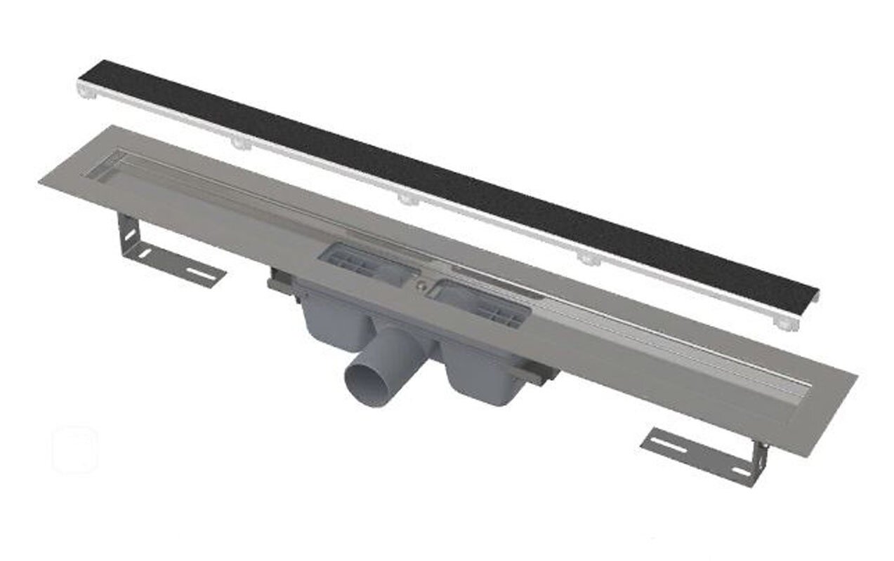 Водоотводящий желоб без порогов с решеткой под кладку плитки Alcadrain Marble APZ15S-850