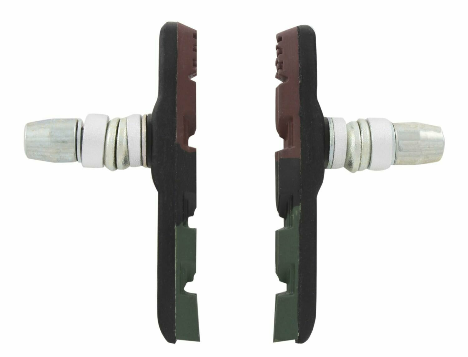 Тормозные колодки PROMAX V-Brake 70мм с крепежом, цветные 3 профиля, асимметричные