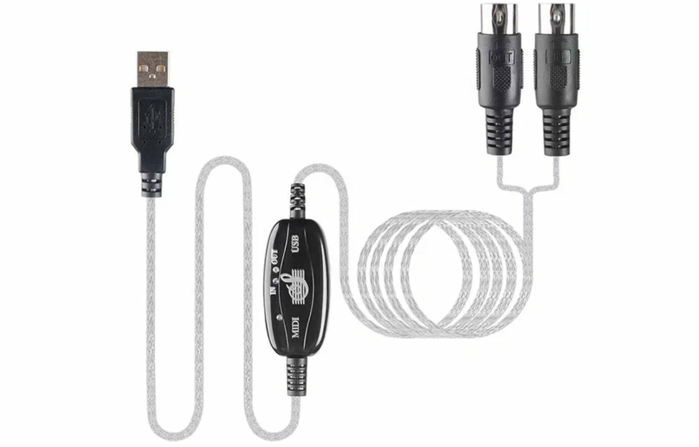 Кабель MIDI-USB, 1,9м, для ноутбука и музыкального оборудования — фото 1