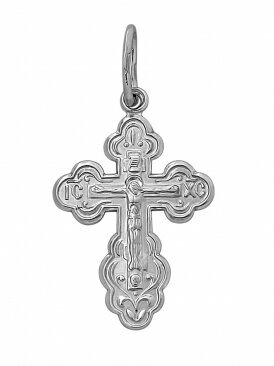 Крестик, серебро, 925 проба, родирование
