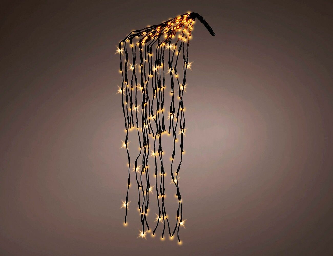 Светодиодное украшение онтан с мерцанием, чёрный, 440 тёплых белых LED-огней, 1.2 м, уличный, Kaemingk
