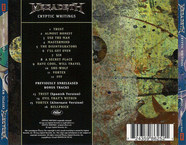 Megadeth "CD Megadeth Cryptic Writings" — фото 1