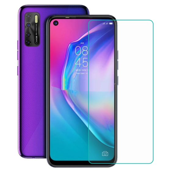 Защитное противоударное стекло Чехол. ру на TECNO Camon 15 с олеофобным покрытием (только на плоскую поверхность экрана, не закрывает края экрана на.