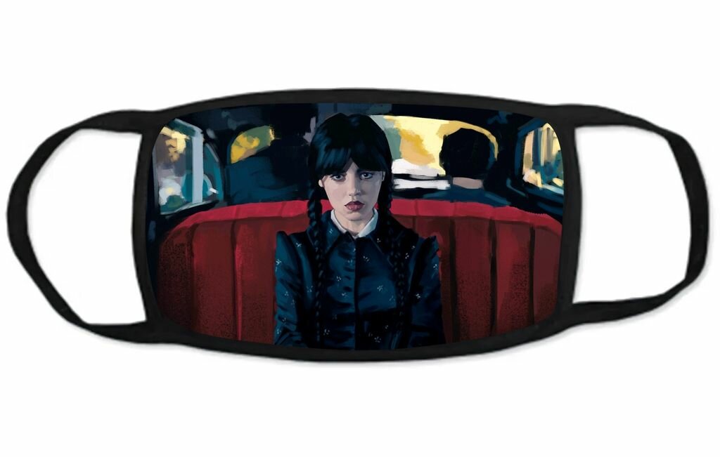 Маска на лицо Уэнсдей, Wednesday №8, Детская 18 на 10 см