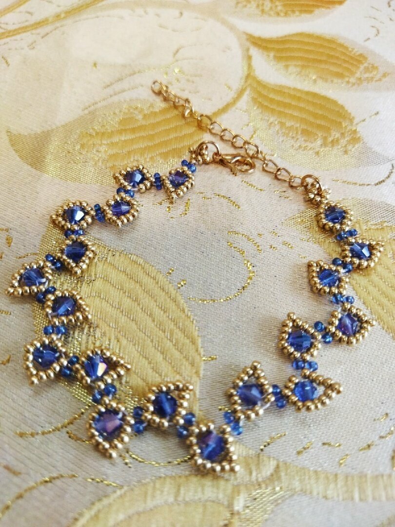 Браслет, бисер, стекло