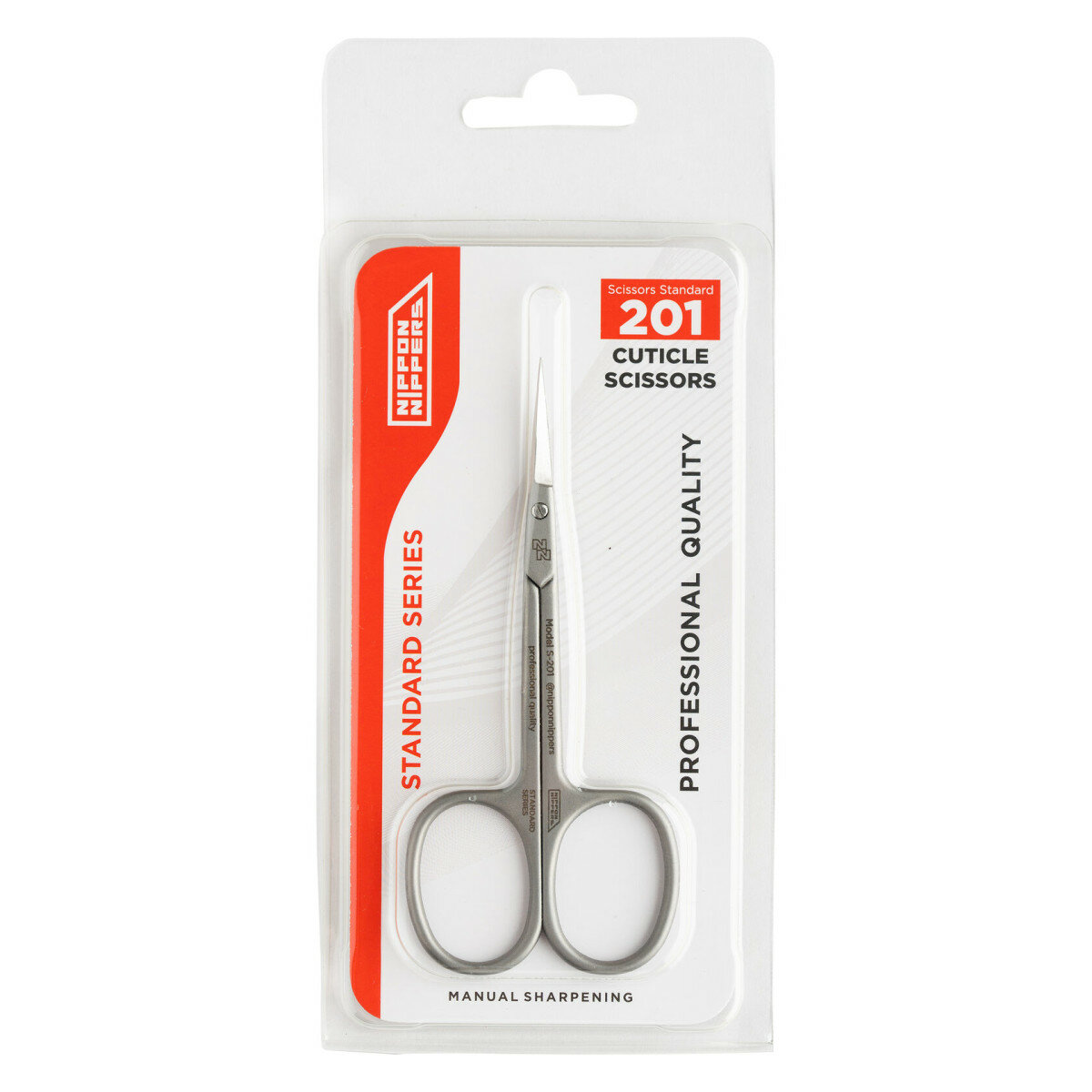 Nippon Nippers Ножницы маникюрные для кутикулы / Standard NN_S-201, ручная заточка, 100 мм