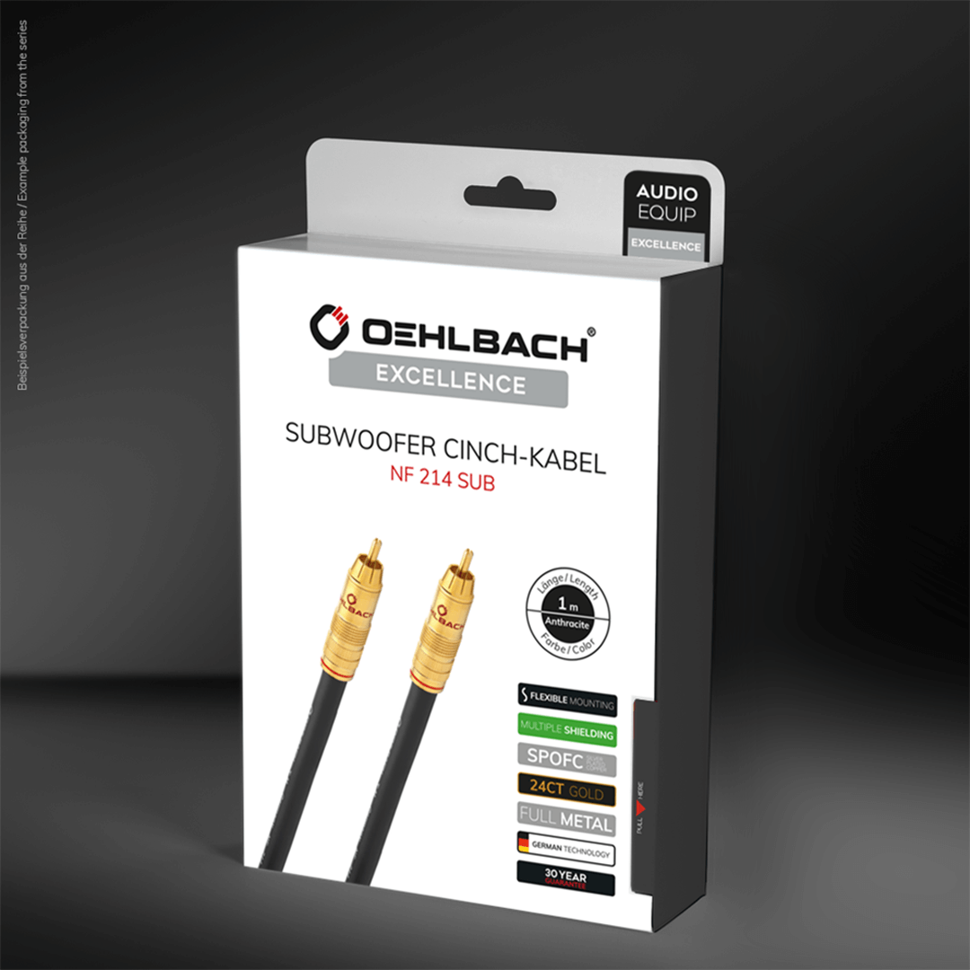 Excellence NF 214 Subwoofercable, 4m, graphite gray, D1C204504