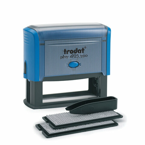 Штамп самонаборный 5-стр, оттиск 82×25 мм, синий, TRODAT 4925, корпус синий, кассы В комплекте