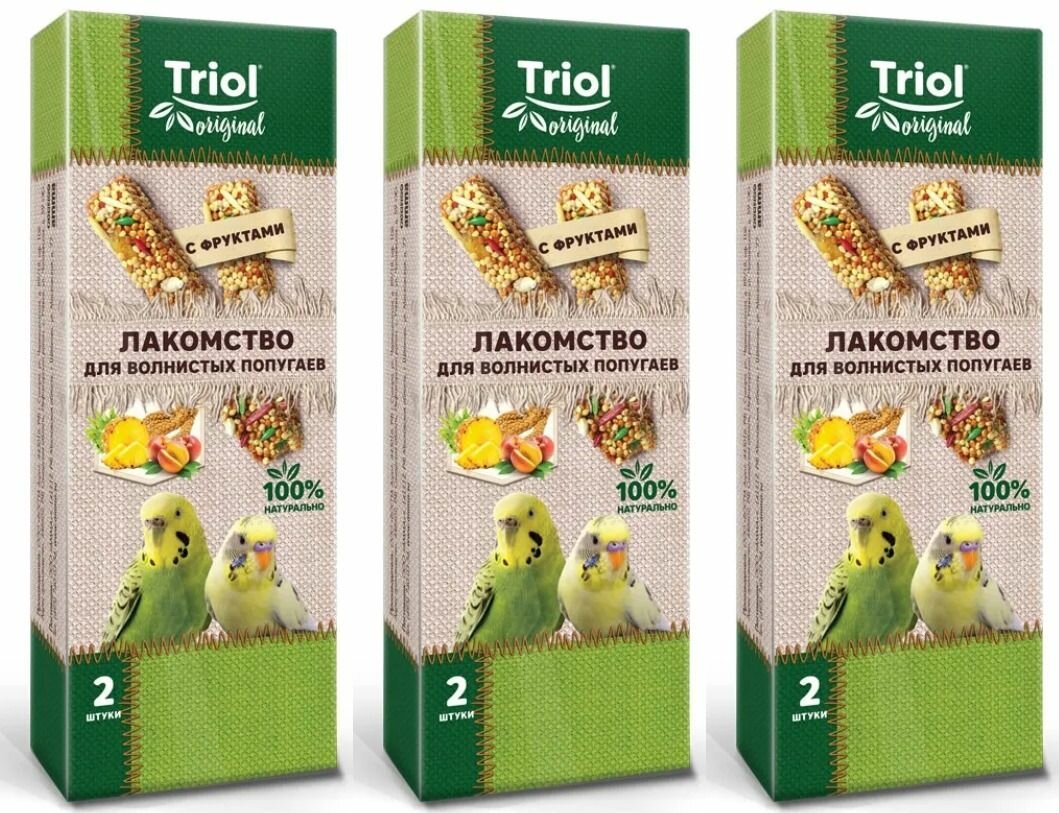 Triol Лакомство для волнистых попугаев с Фруктами, 3 шт