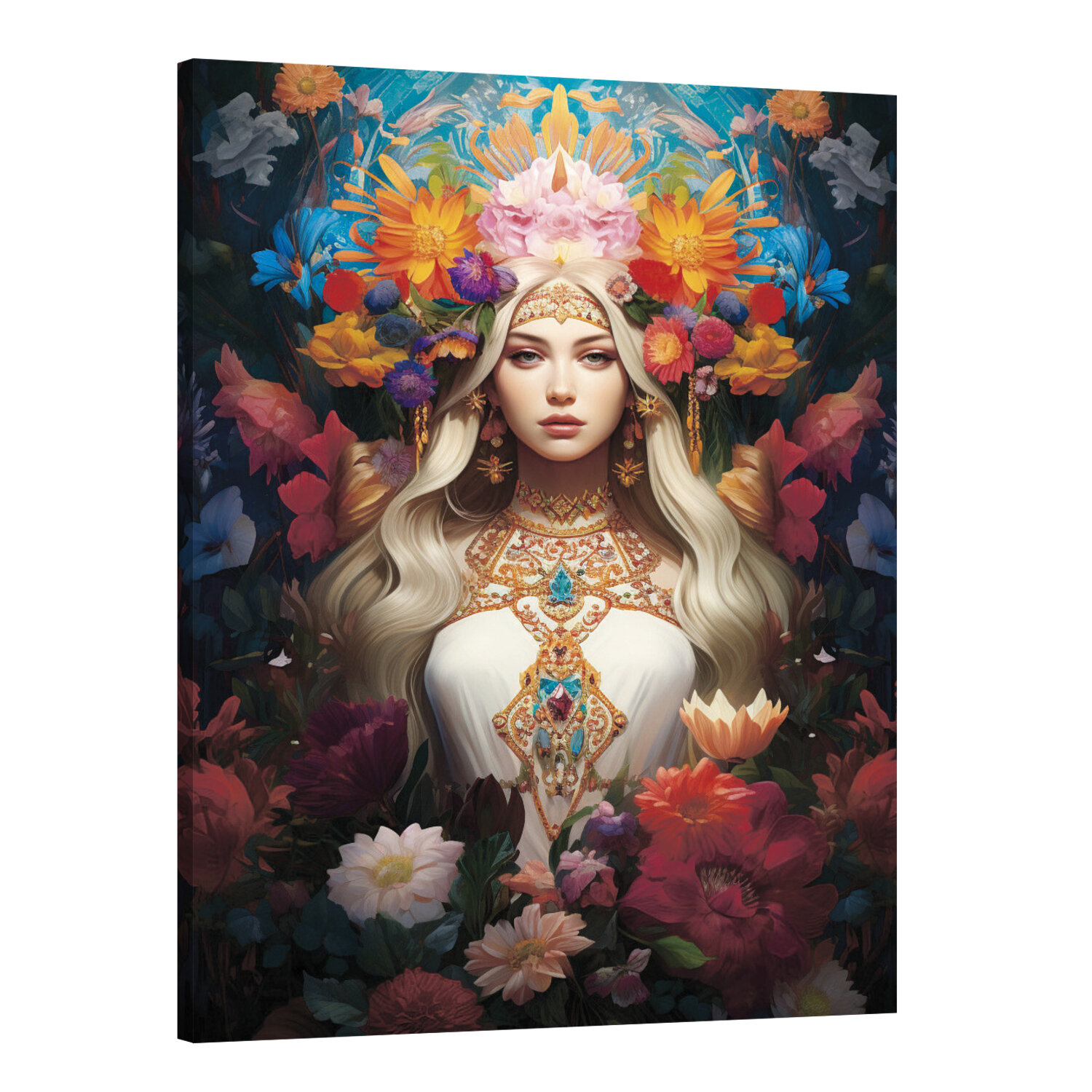 Интерьерная картина 50х70 "Принцесса с цветами"